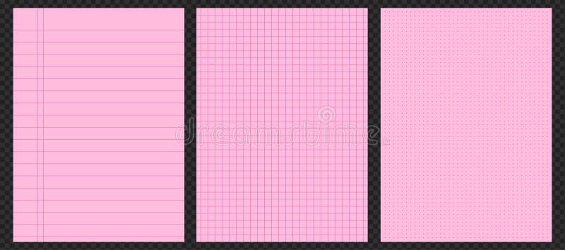 Pink Notebook Paper with Checkered Grid Lines, Perfect for School or ...