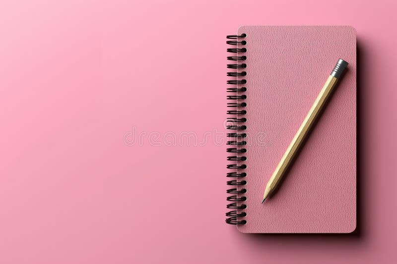 Pink Notebook and Pencil on a Soft Pink Background Ideal for Planning ...