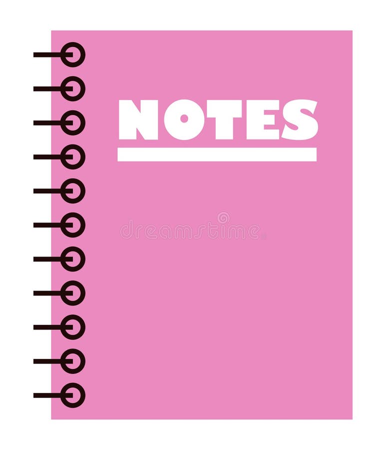Pink Notebook with clip stock vector. Illustration of clip - 20473465