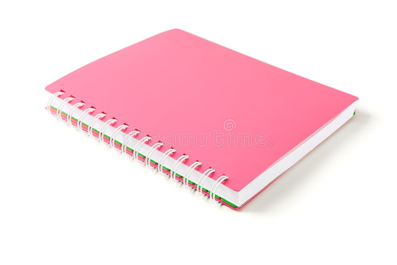 Pink notebook isolated stock photo. Image of blue, book - 15605958