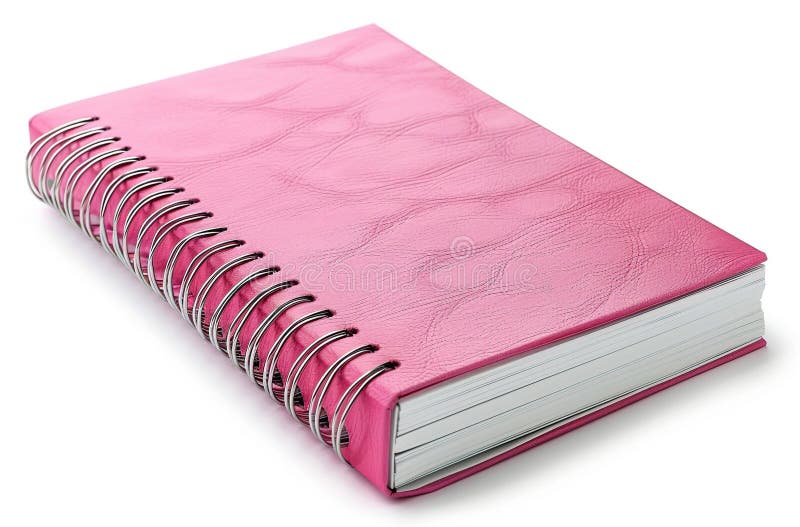 Pink Notebook with Spiral Binding Stock Illustration - Illustration of ...