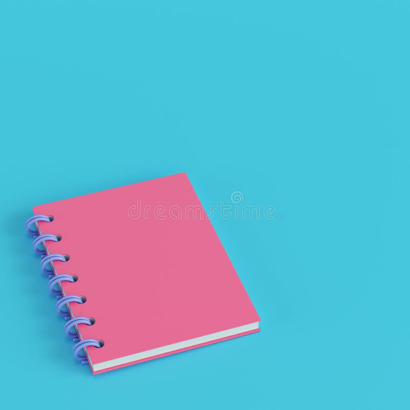 Pink Notepad on Bright Blue Background in Pastel Colors Stock ...