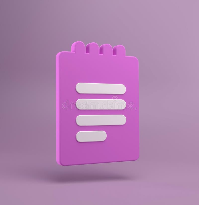 Pink Notepad for Notes 3d Illustration Stock Illustration ...