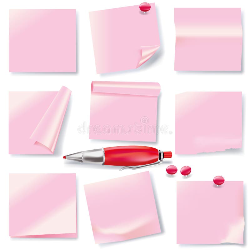 Pink Notes and Short Messages Stock Vector - Illustration of order ...