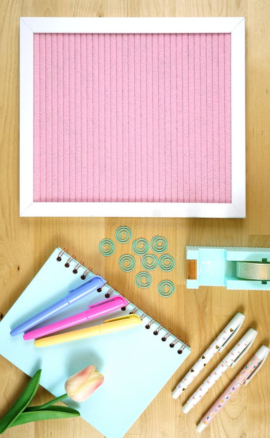Pink Notice Board with Empty Message and Copy Space. Stock Image ...