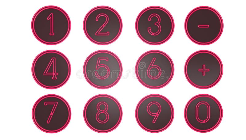 Pink Number icons stock illustration. Illustration of shiny - 57695123