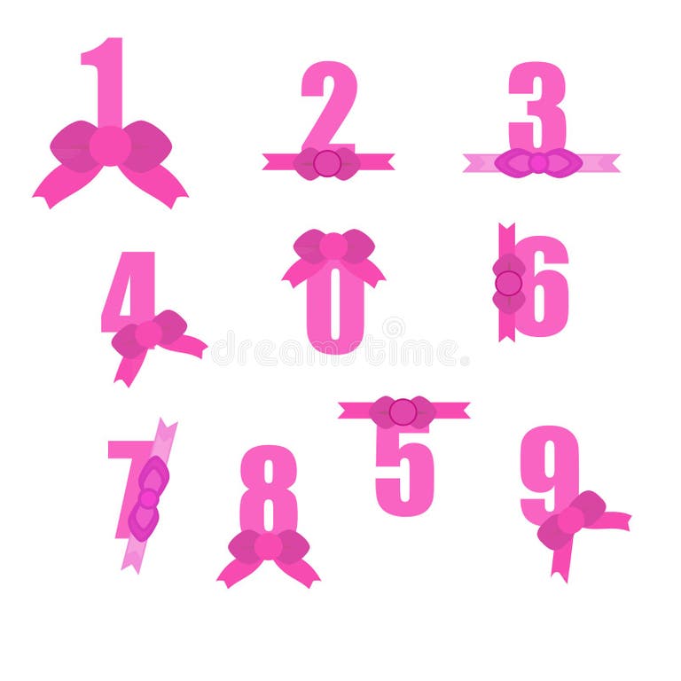 Pink number stock vector. Illustration of three, zero - 54306879