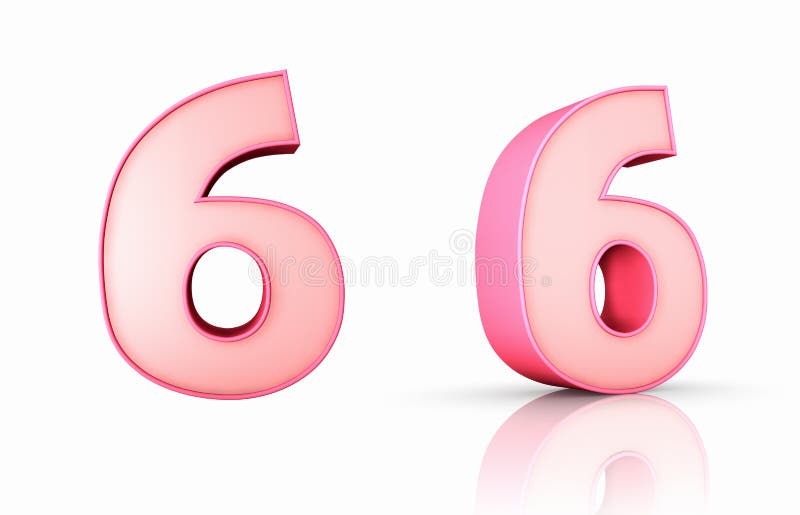 Pink Number Six stock illustration. Illustration of plastic - 88580479
