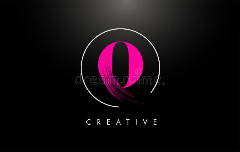Pink O Brush Stroke Letter Logo Design. Pink Paint Logo Leters Icon ...