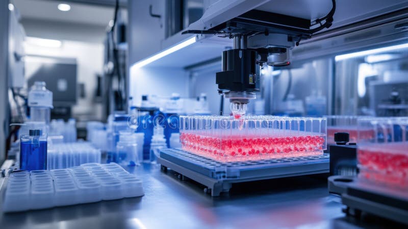 A Pink Object is Being Created in a Lab Stock Illustration ...