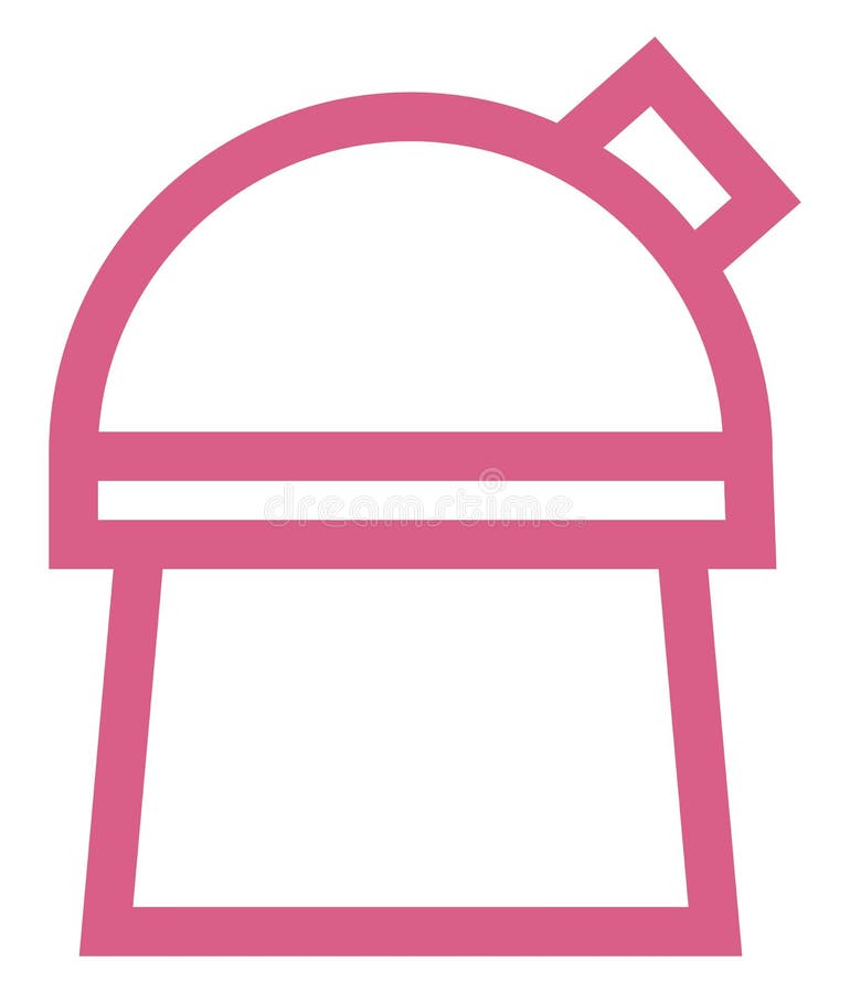 Pink observatory, icon stock vector. Illustration of star - 260377585