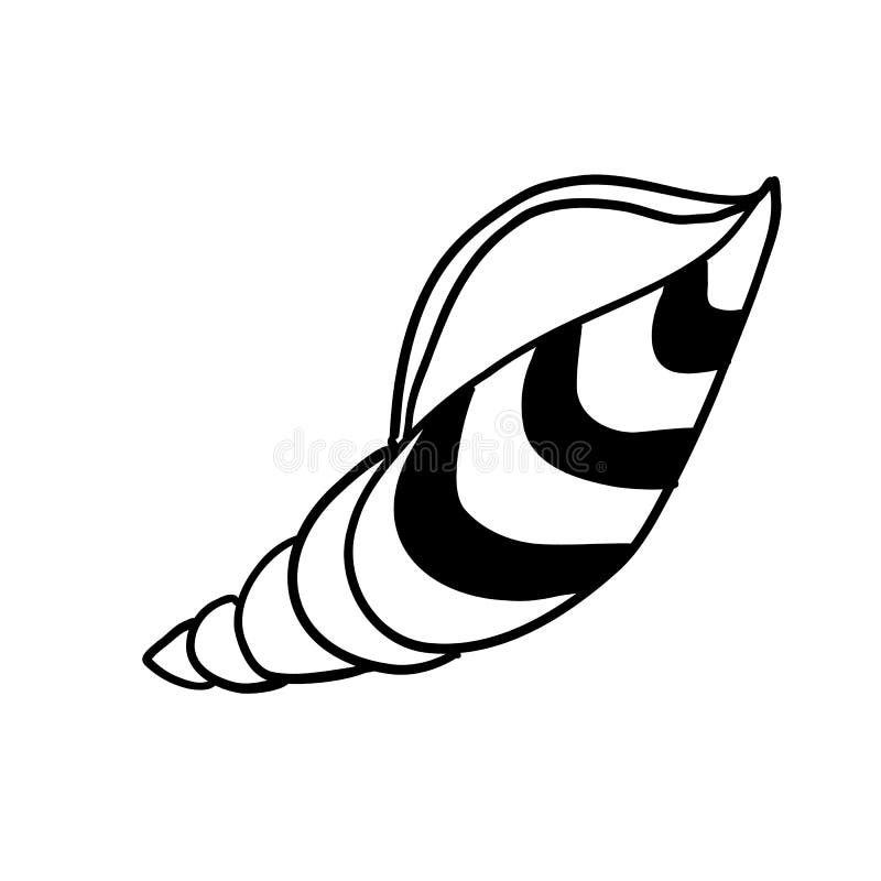 Pink Ocean Shell in Cartoon Flat Style Stock Vector - Illustration of ...