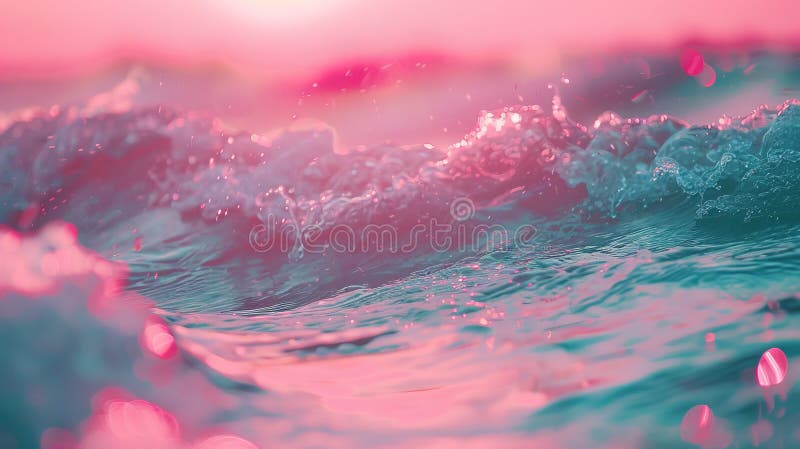 Pink Ocean Wave Close-Up: Abstract Water Texture Background Stock ...