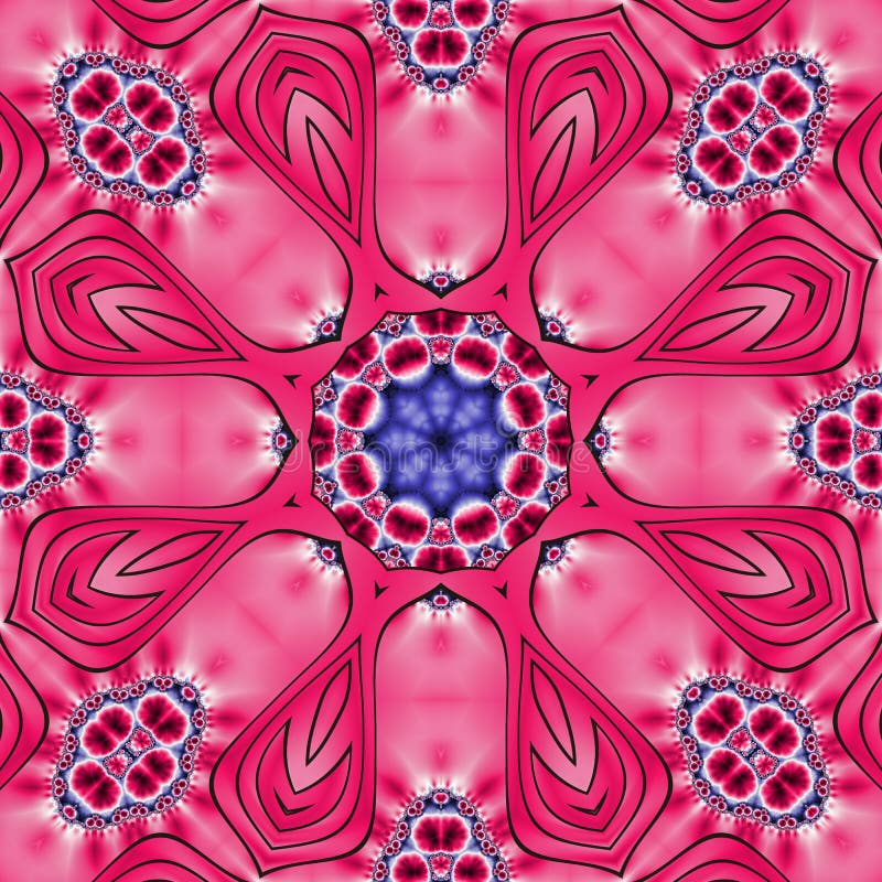 Pink Octagonal Fractal Graphic Stock Illustration - Illustration of ...