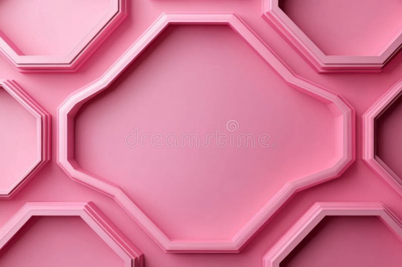 Pink Octagonal Shapes Creating Concentric Frames on a Wall, Forming a ...