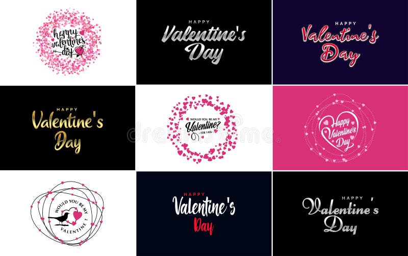 Pink October Logo with Hearts Calligraphy Lettering Isolated on White ...