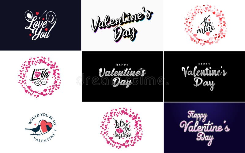 Pink October Logo with Hearts Calligraphy Lettering Isolated on White ...