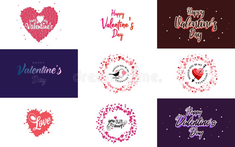 Pink October Logo with Hearts Calligraphy Lettering Isolated on White ...