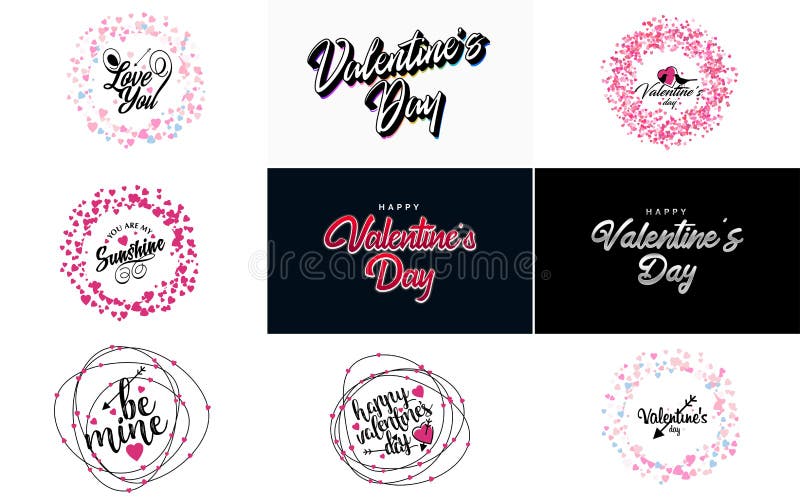 Pink October Logo with Hearts Calligraphy Lettering Isolated on White ...