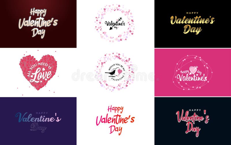 Pink October Logo with Hearts Calligraphy Lettering Isolated on White ...