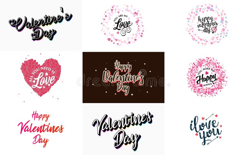 Pink October Logo with Hearts Calligraphy Lettering Isolated on White ...