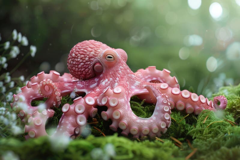 Pink Octopus Green Field Stock Photos - Free & Royalty-Free Stock ...