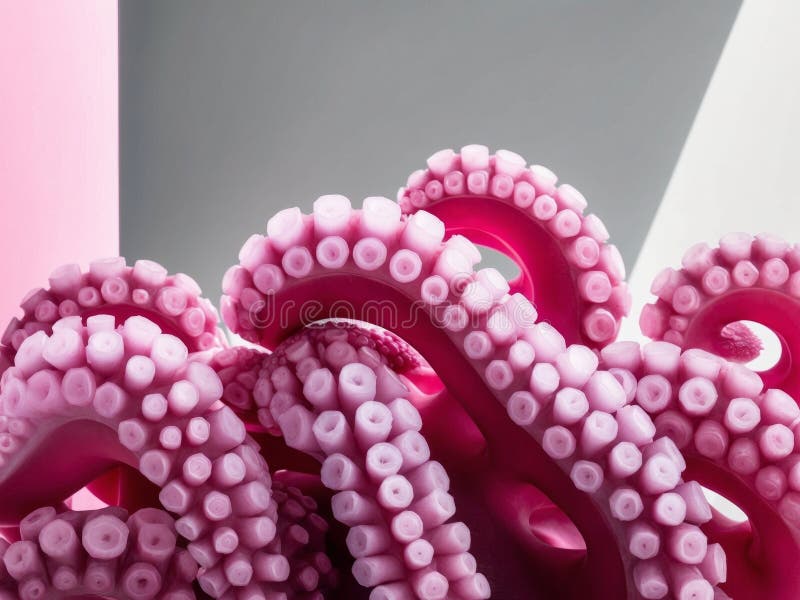 Pink Octopus Suckers Macro Closeup Ocean Wildlife Texture Stock Image ...