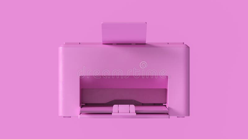 Pink Office Desktop Printer Stock Illustration - Illustration of film ...