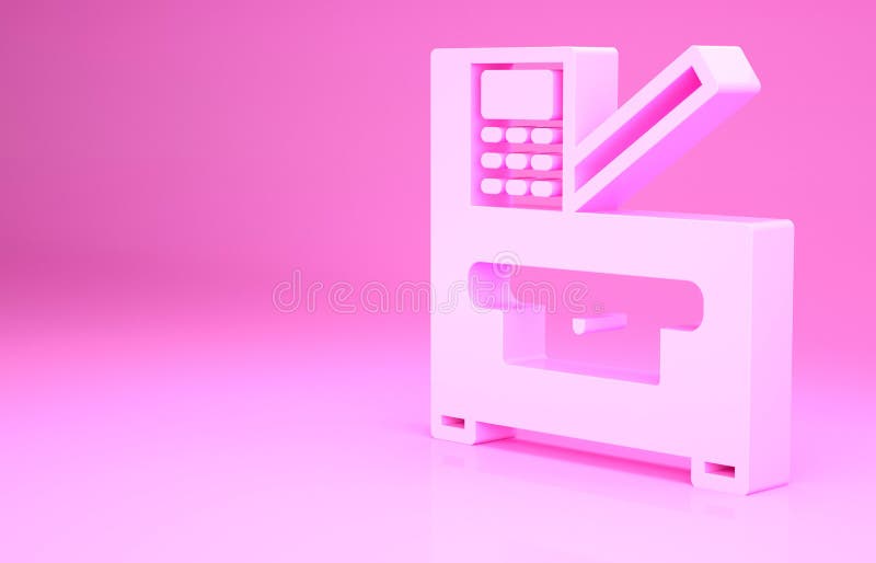 Pink Office Multifunction Printer Copy Machine Icon Stock Illustrations ...