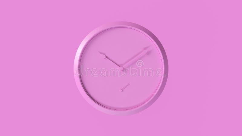 Pink Clock Face Wall Circle Time Number Hour Minute Hand Blue Kitsch ...