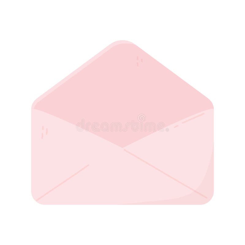 Pink Open Envelope Message Mail Icon Stock Vector - Illustration of ...