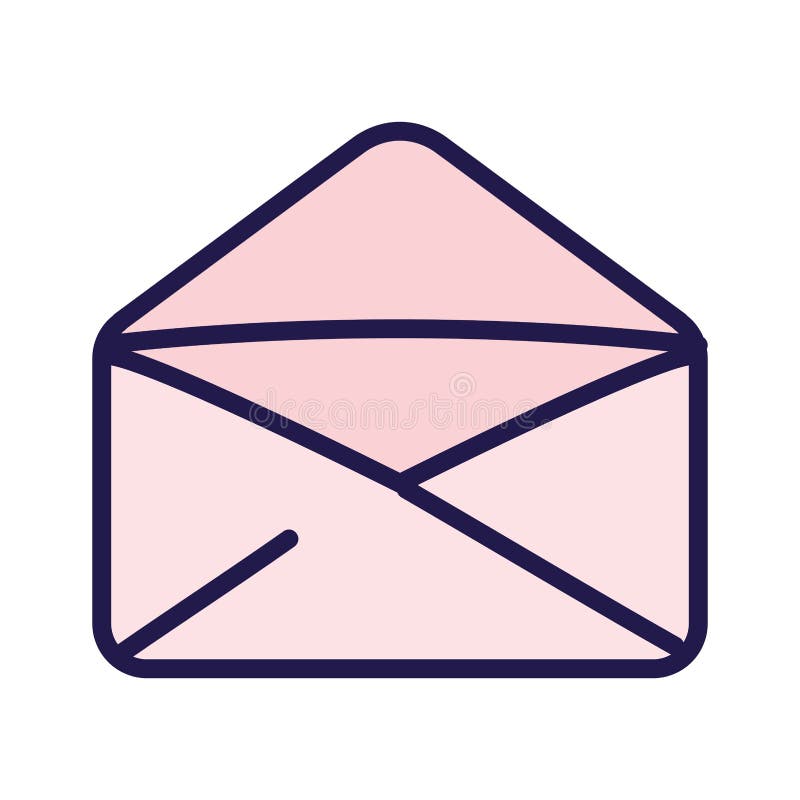 Pink Open Envelope Message Mail Icon Stock Vector - Illustration of ...