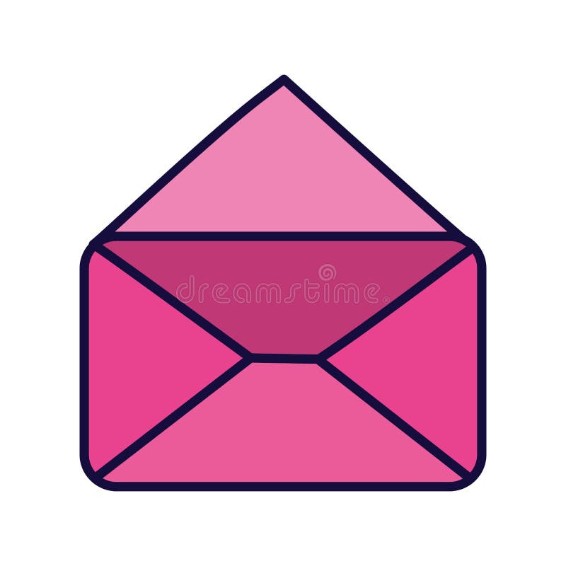 Pink Open Envelope Message Mail Icon Stock Vector - Illustration of ...