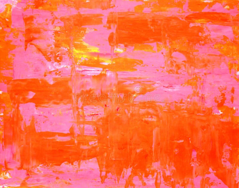 Pink and Orange Abstract Art Painting Stock Image - Image of acrylic ...
