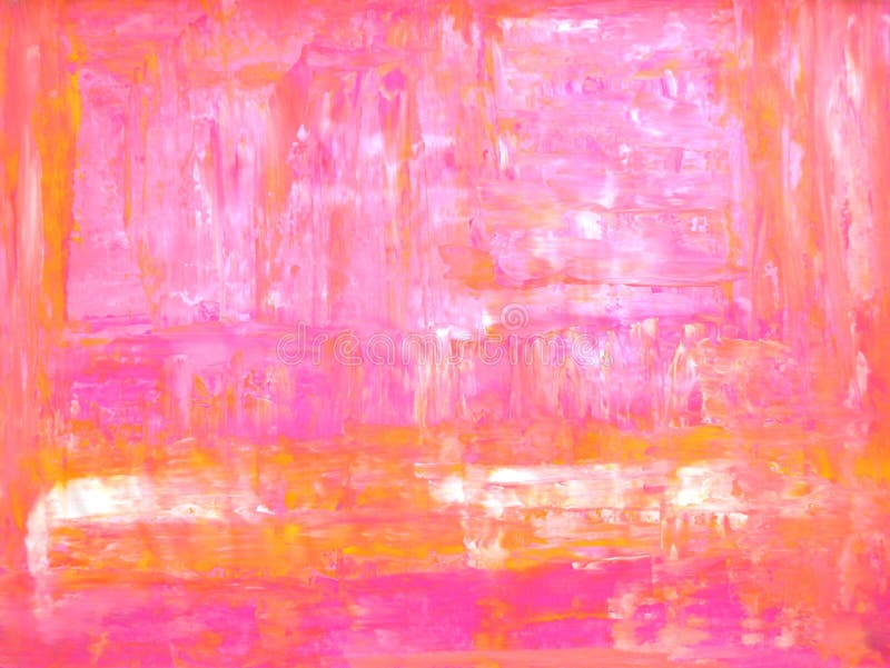 Pink and Orange Abstract Art Painting Stock Image - Image of acrylic ...