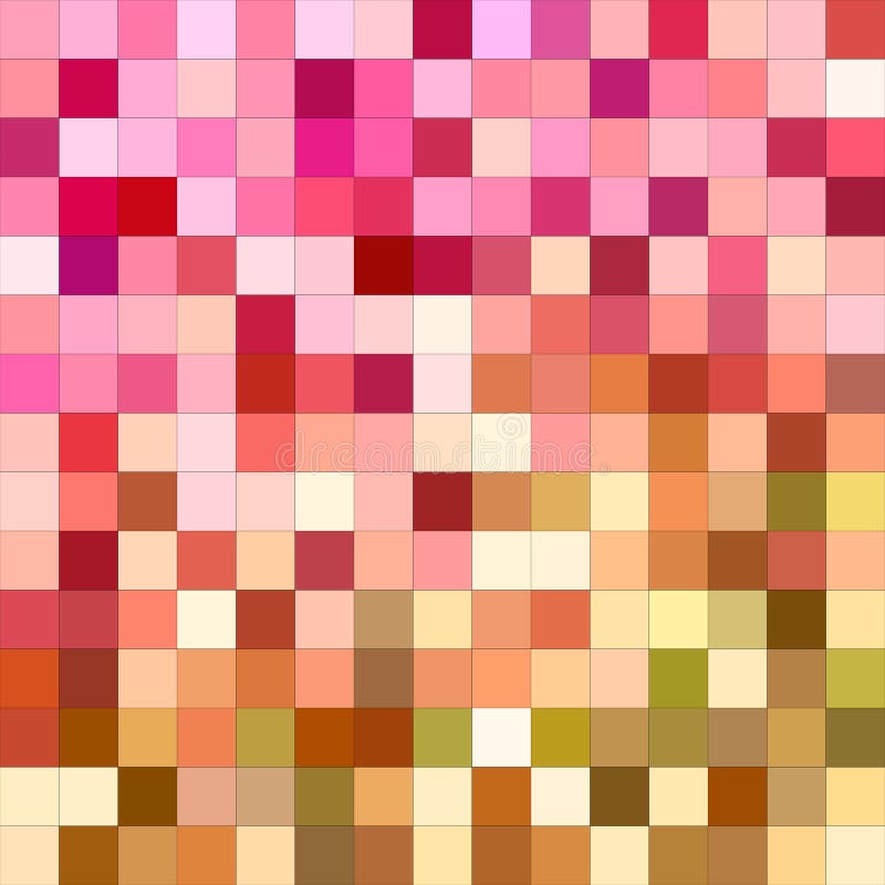 Pink and Orange Color Square Mosaic Texture in Rectangular Style and ...