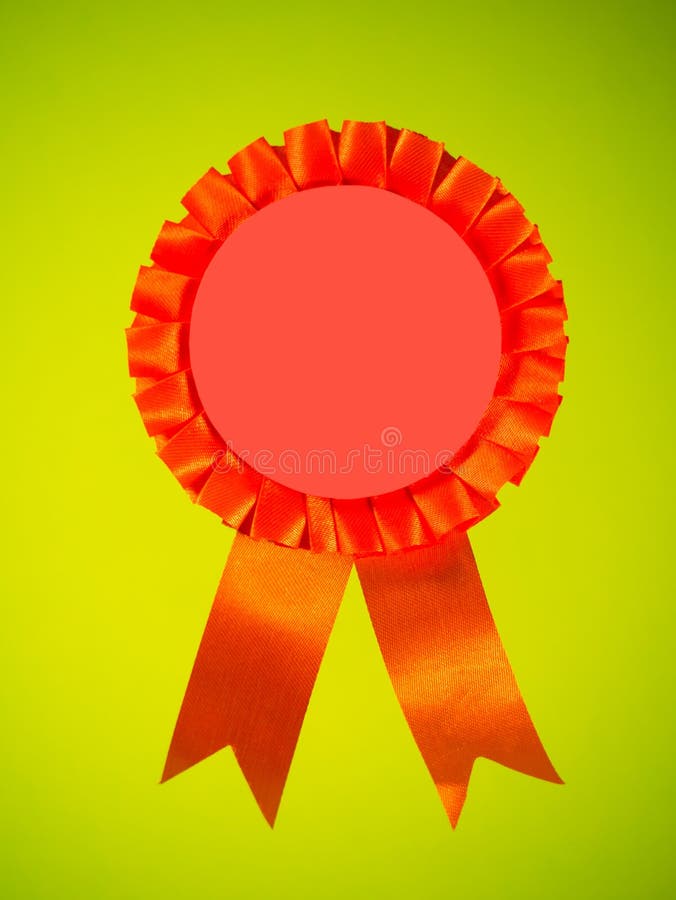 PInk Orange First Prize Ribbon Stock Photo - Image of achieve, round ...