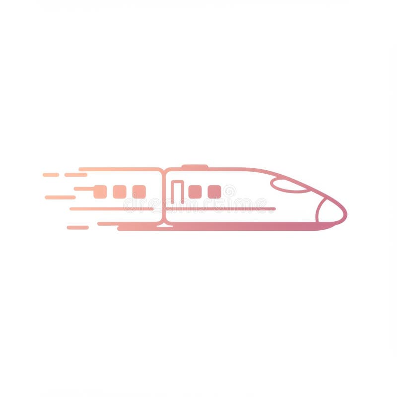 Pink and Orange Gradient High Speed Train Illustration Stock Illustration - Illustration of ...