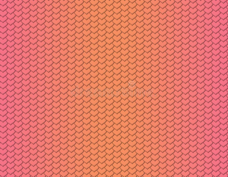 Pink and Orange Gradient Snake Skin Pattern, Heart Shape Scale Stock ...