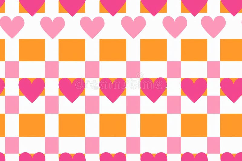 Pink and Orange Heart Pattern on an Encoded As White Squares in the ...