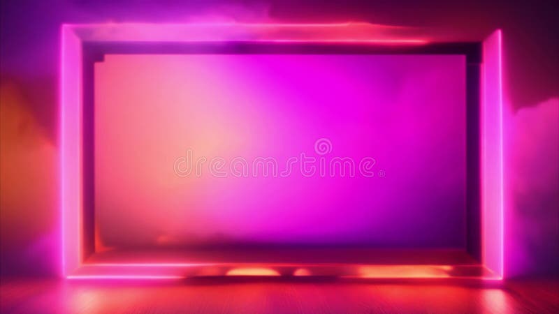 Pink and Orange Neon Light Frame with Blank Screen Stock Footage ...