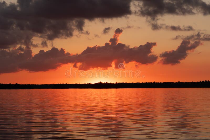 Pink and Orange Skies Light at Sunset Stock Image - Image of dusk ...