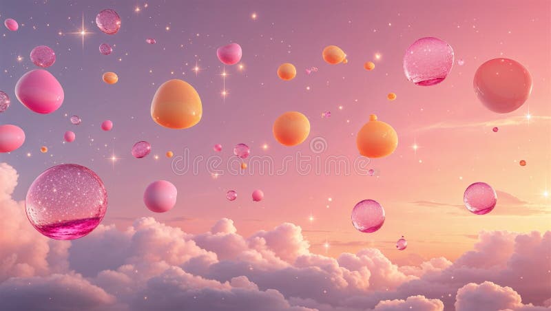 Pink and Orange Sky-inspired Gradient with Floating Transparent Blobs ...