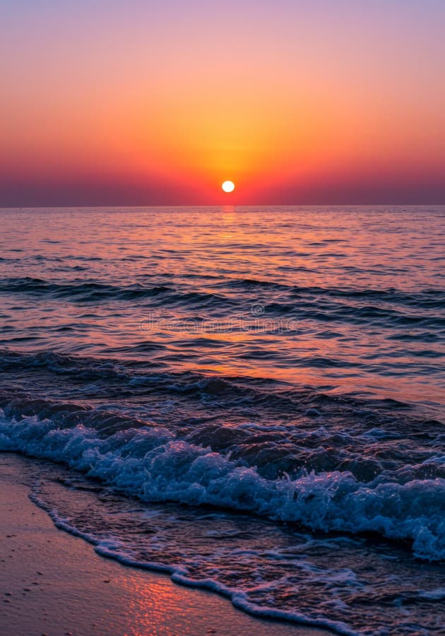 1,643 Pink Orange Sunset Over Beach Calm Waves Stock Photos - Free & Royalty-Free Stock Photos ...