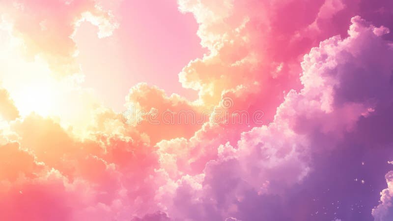 Pink Orange Yellow Clouds Sunset Sunrise Sky Stock Illustration ...