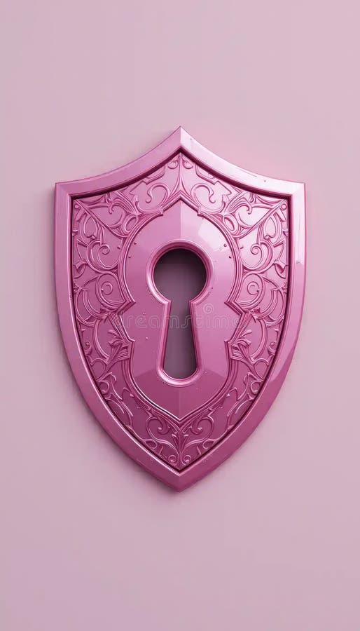 Pink Ornate Keyhole Shield: a Symbol of Elegant Protection and Security ...