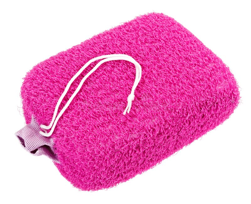 Pink oval bath sponge stock photo. Image of body, peeling - 16483692