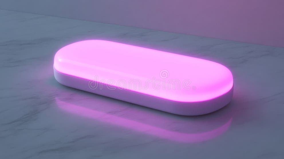 Pink Oval Illuminated Device on Marble Surface Stock Illustration ...
