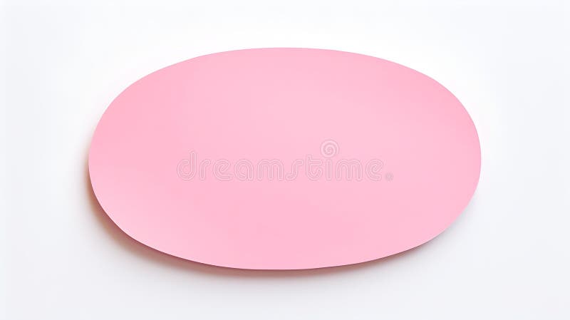 Pink Oval Paper Note on a White Background. Brainstorming Template with ...