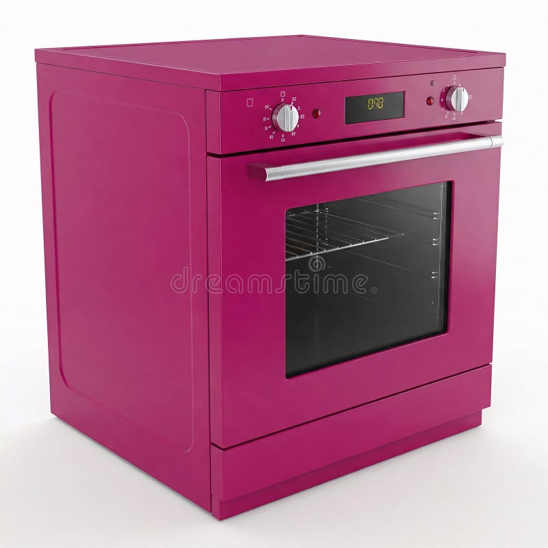 Pink Oven Isolated on a White Background. 3d Render Image Stock ...